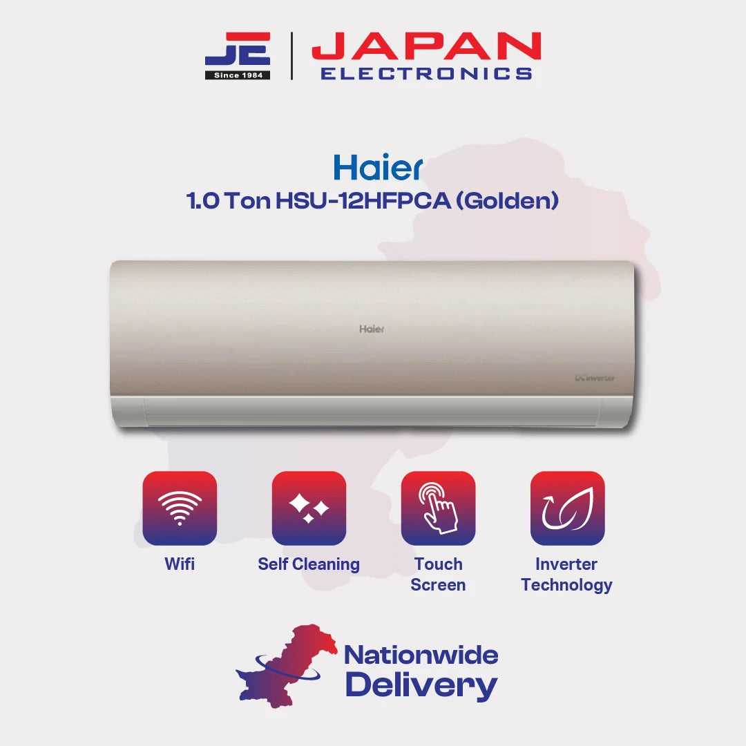 Haier AC Split Inverter 1.0 Ton HSU-12HFPCA (Golden) – 1.0 Ton