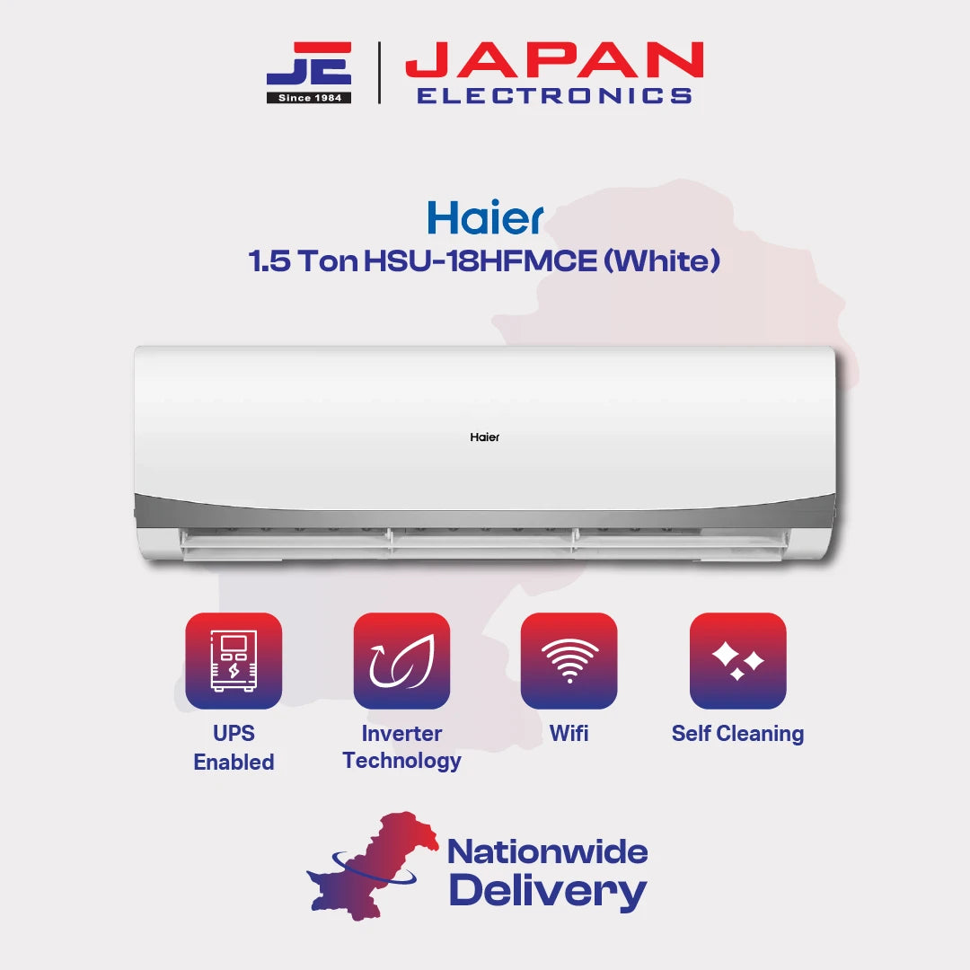 Haier AC Split Inverter 1.5 Ton HSU-18HFMCE (White) – 1.5 Ton