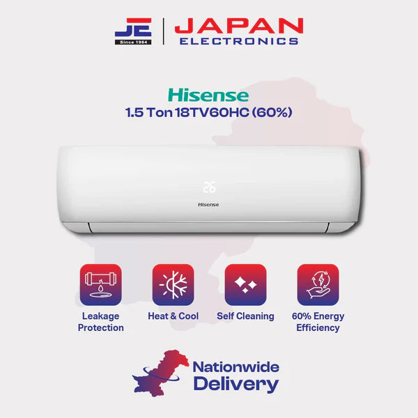 Hisense Split AC Inverter 1.5 Ton 18TV60HC (60%) – 1.5 Ton