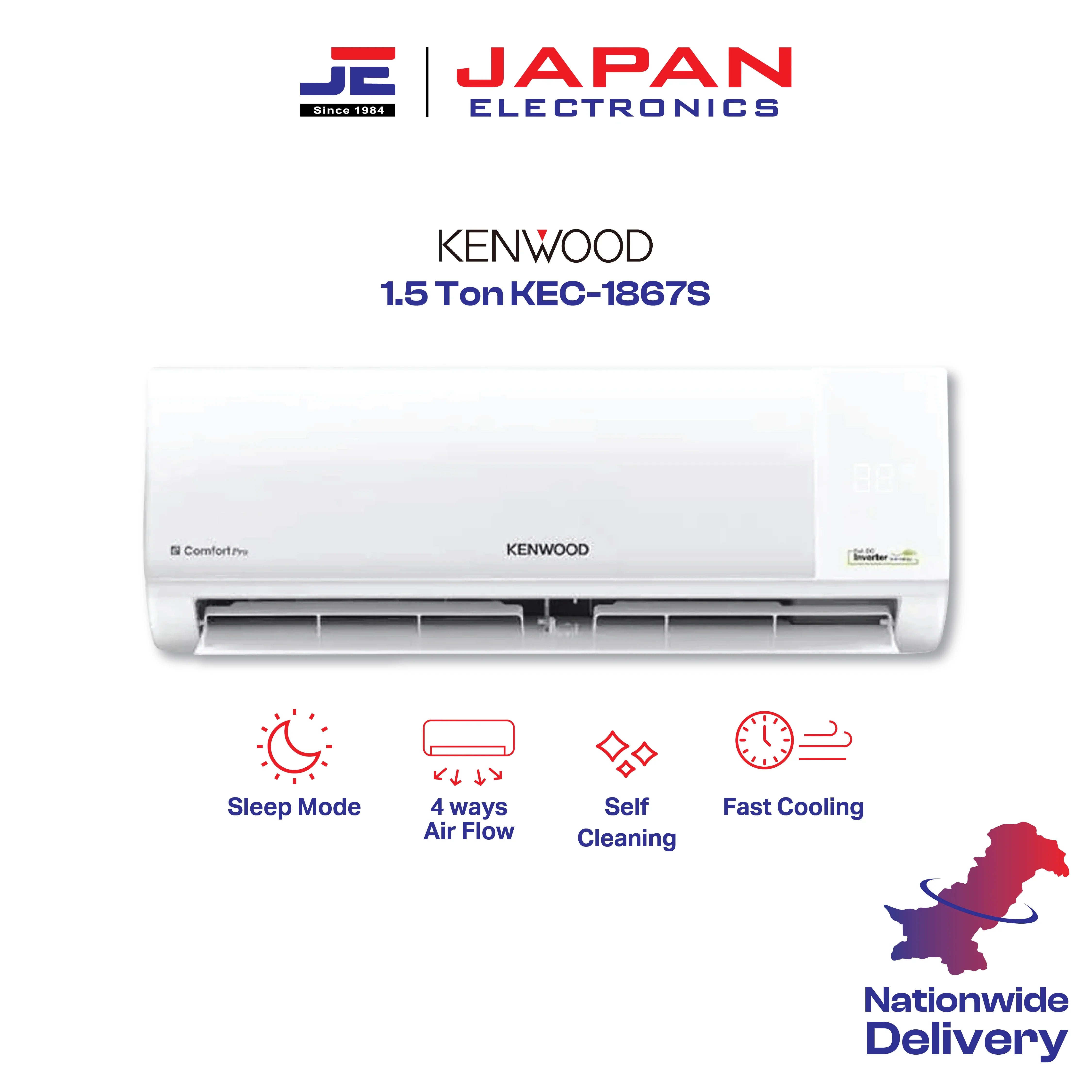 Kenwood Split AC Inverter 1.5 Ton KEC-1867S – 1.5 Ton